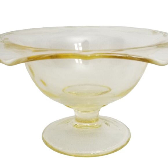 Dining | Vintage Yellow Depression Glass Compote | Poshmark